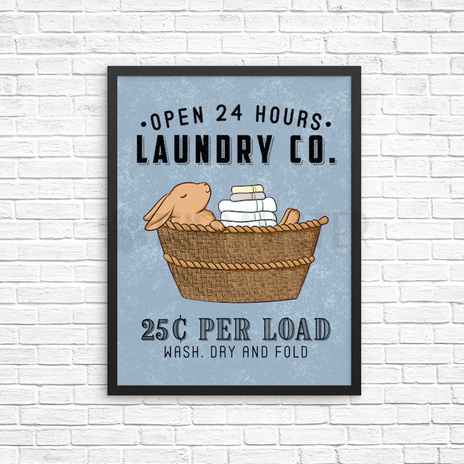 Rabbit Laundry Sign Bunny Animal Laundry Room Decor Wash Dry | Etsy