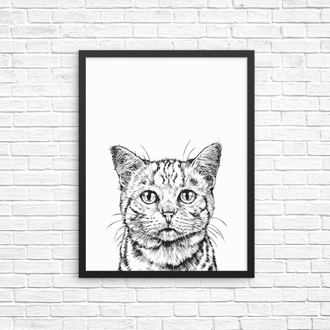 Tabby Cat Wall Art, Tabby Cat Print, Cat Home Decor, Cat Prints, Sign ...