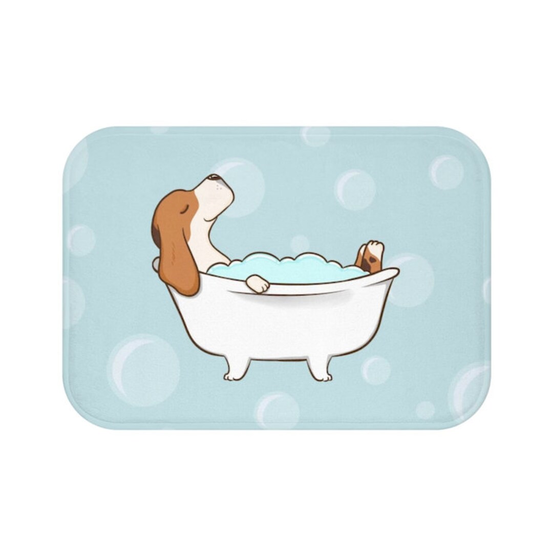 Basset Hound Bath Mat, Dog Door Mat, Floor Mats, Bathroom Decor, Dog ...