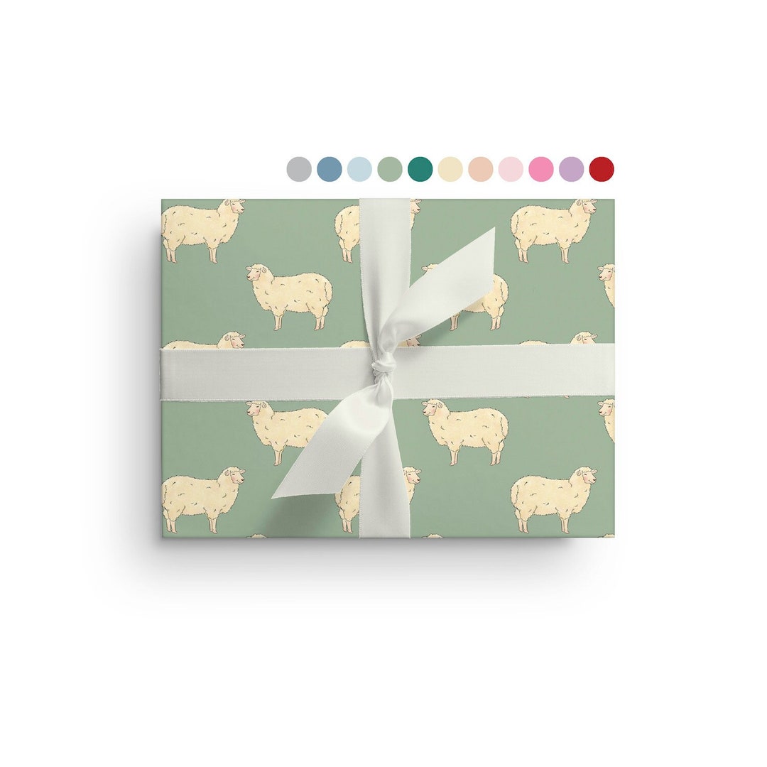 5 Sheets of Sheep Wrapping Paper, Custom Farm Animal Wrapping Paper ...
