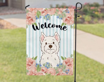 Westie Stained Glass Style Garden & House Banner, Westie Garden Flag ...
