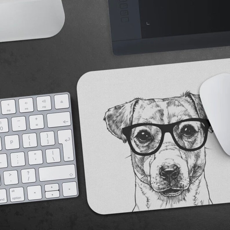 Jack Russell Terrier Mousepad Hipster Nerdy Dog Mouse Pad - Etsy