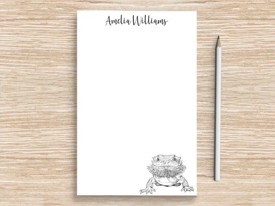 Bearded Dragon Notepad, Custom Name Notepad, Personalized Beardie ...