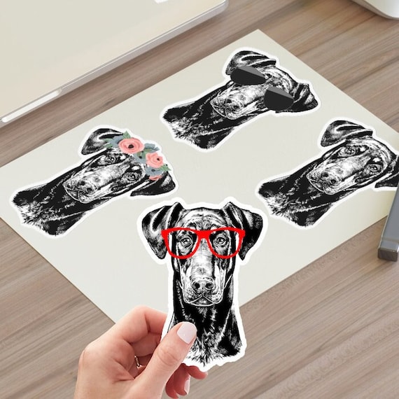 Doberman Pinscher Sticker Sheet Vinyl Stickers Floral - Etsy