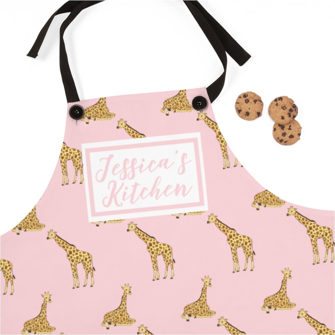Custom Apron, Giraffe Aprons, Safari Animal Personalized Cooking Baking ...
