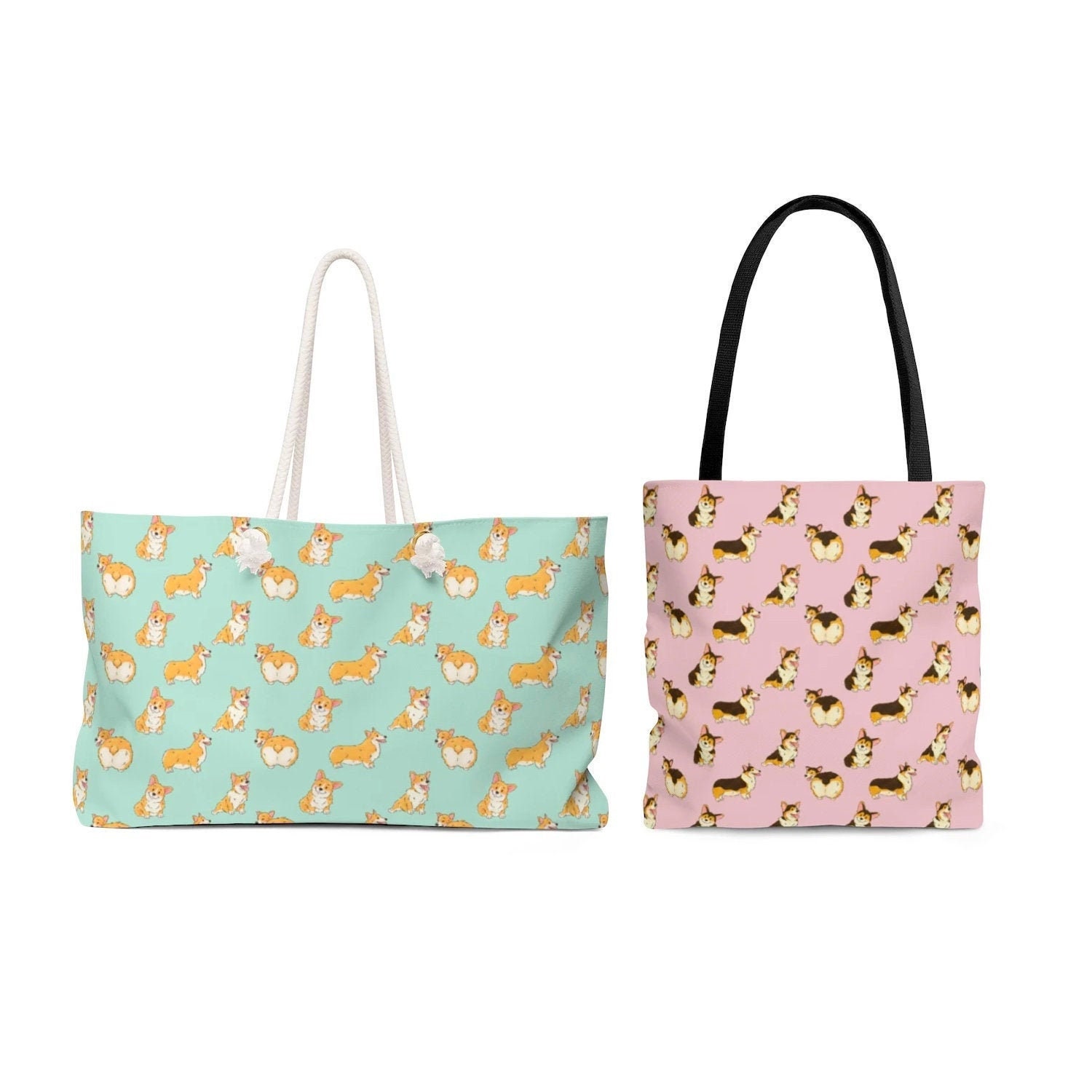 Corgi Tote Bag Dog Pattern Weekender Bag for Women Cute | Etsy