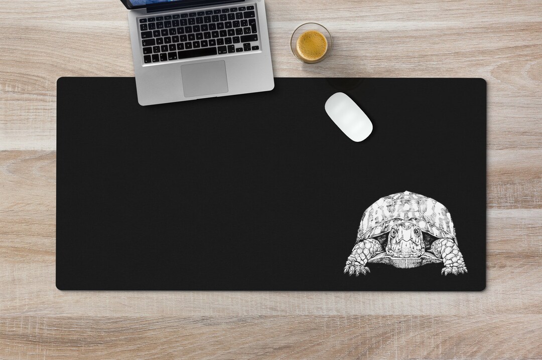 Eastern Box Turtle Large Desk Mat, Animal Mousepad, Black Desk Pad ...