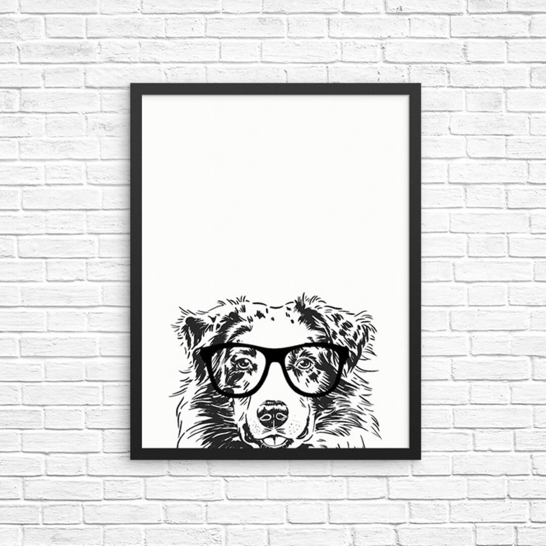 Australian Shepherd Wall Art, Aussie Print, Dog Decor, Dog Prints, Sign ...