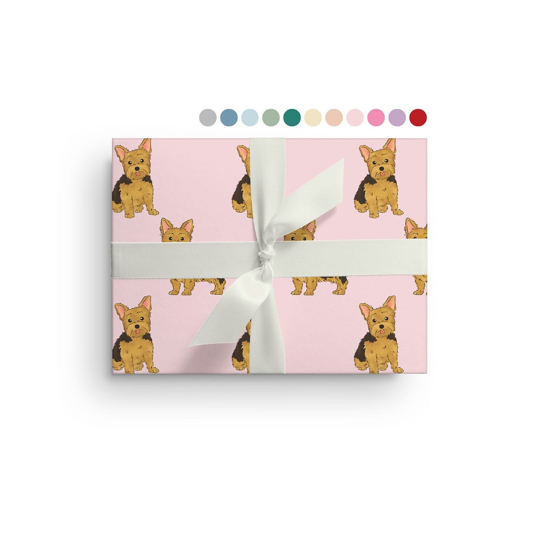 5 Sheets of Yorkshire Terrier Wrapping Paper, Custom Yorkie Dog ...