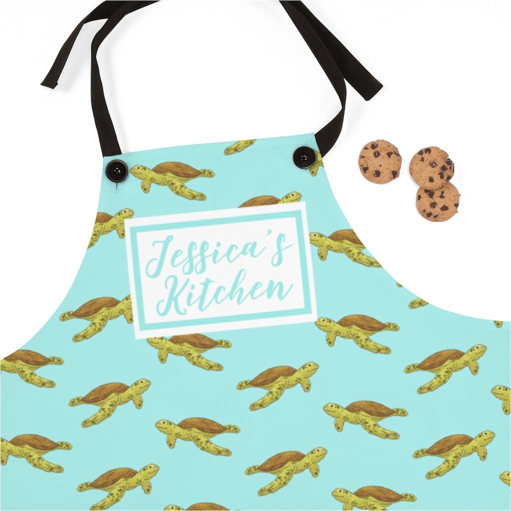 Custom Apron Sea Turtle Aprons Ocean Animal Personalized | Etsy