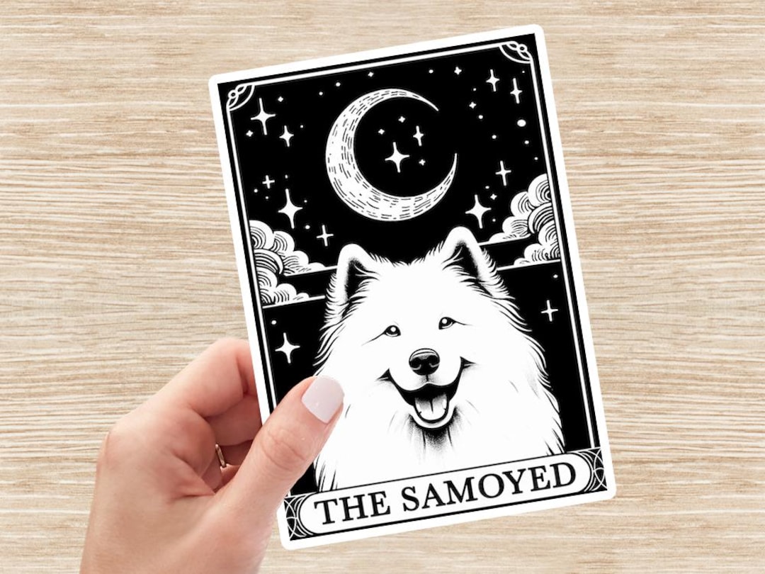 Samoyed Sticker, Samoyed Decal, Dog Tarot Card Sticker, Dog Mom Gift ...