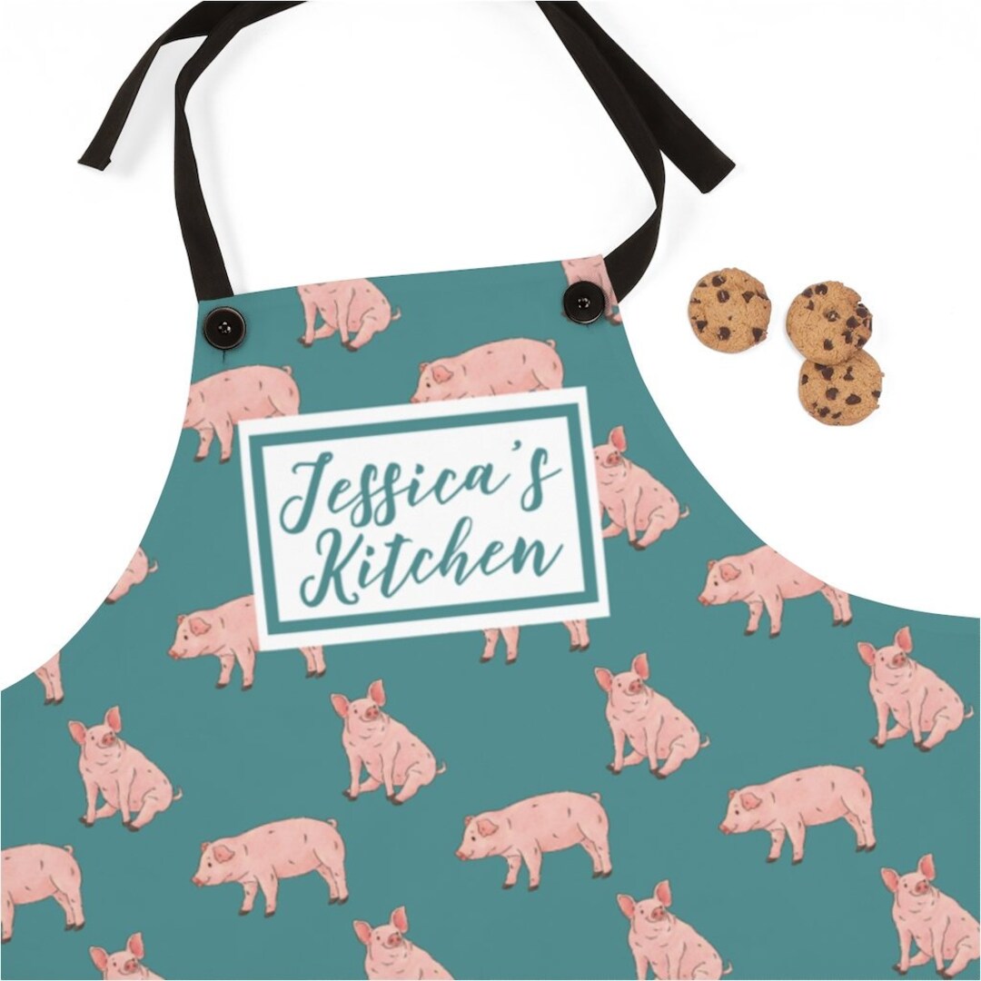 Custom Apron, Pig Aprons, Farm Animal Personalized Cooking Baking Apron ...