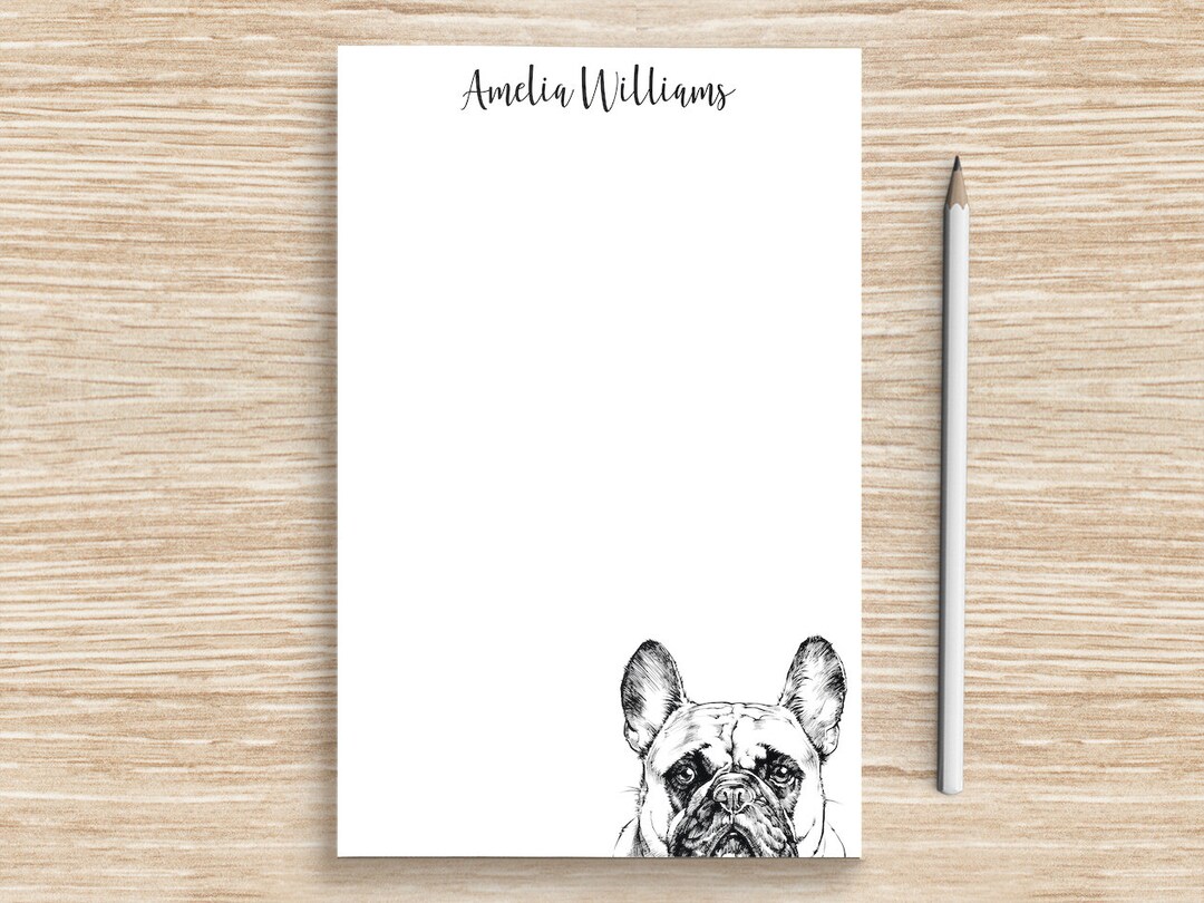 French Bulldog Notepad, Personalized Dog Notepad, Custom Dog Stationery ...