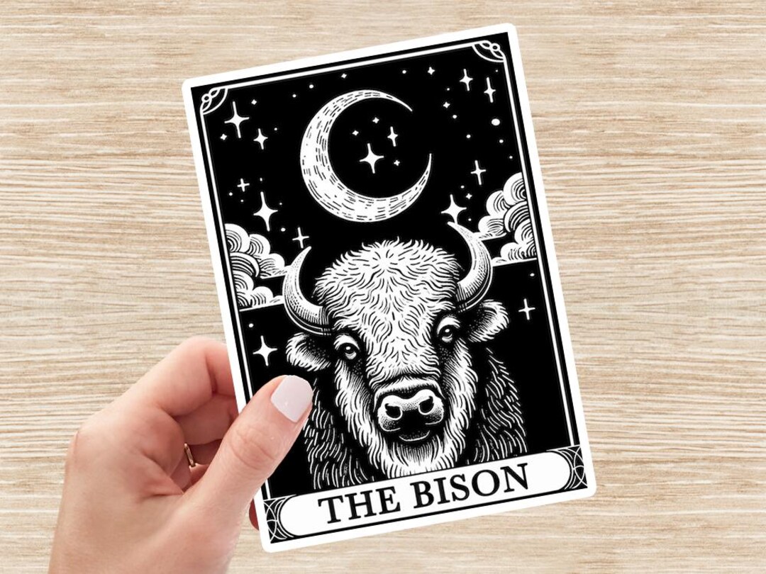Bison Buffalo Sticker, American Bison Decal, Animal Tarot Card Sticker ...