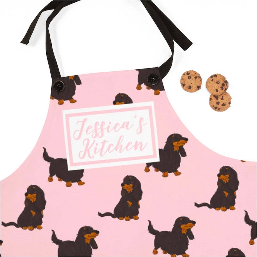 Custom Apron, Dachshund Aprons, Doxie Weenie Dog Personalized Cooking ...
