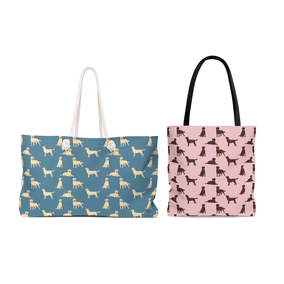 Labrador Retriever Tote Bag, Dog Pattern Weekender Bag for Women, Cute ...