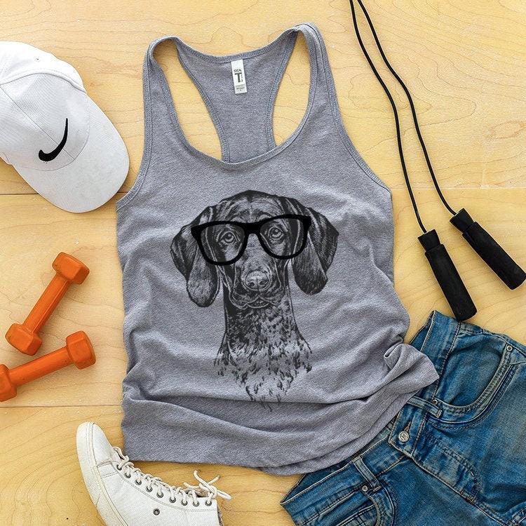 German Shorthaired Pointer Tank Top Hipster Nerdy Dog Yoga | Etsy