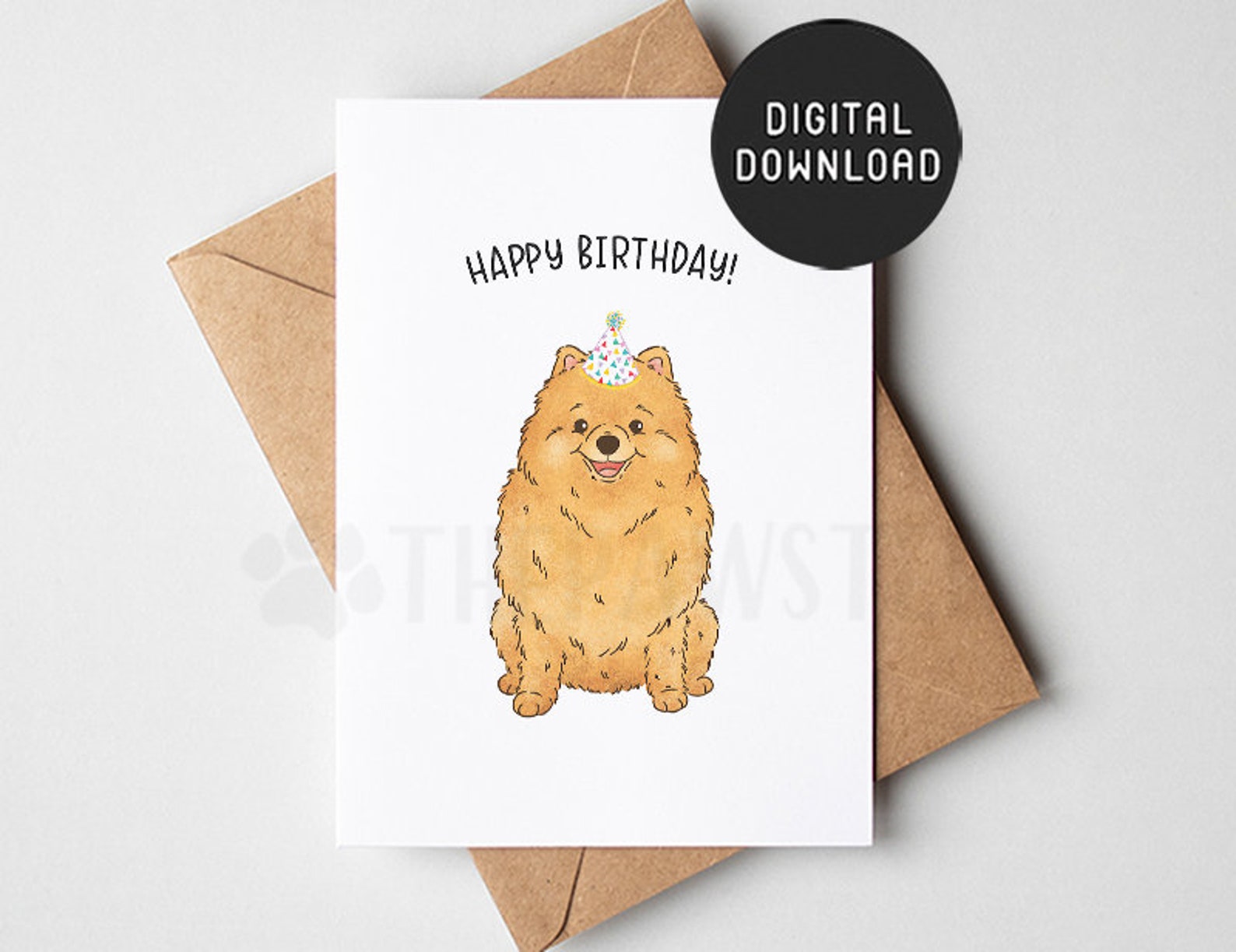 PRINTABLE Pomeranian Birthday Card Happy Birthday Card From - Etsy