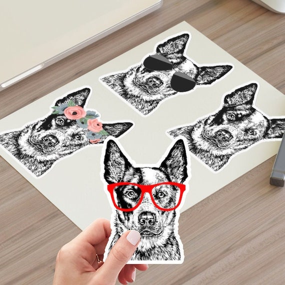 Heeler Sticker Sheet Australian Cattle Dog Vinyl Stickers | Etsy