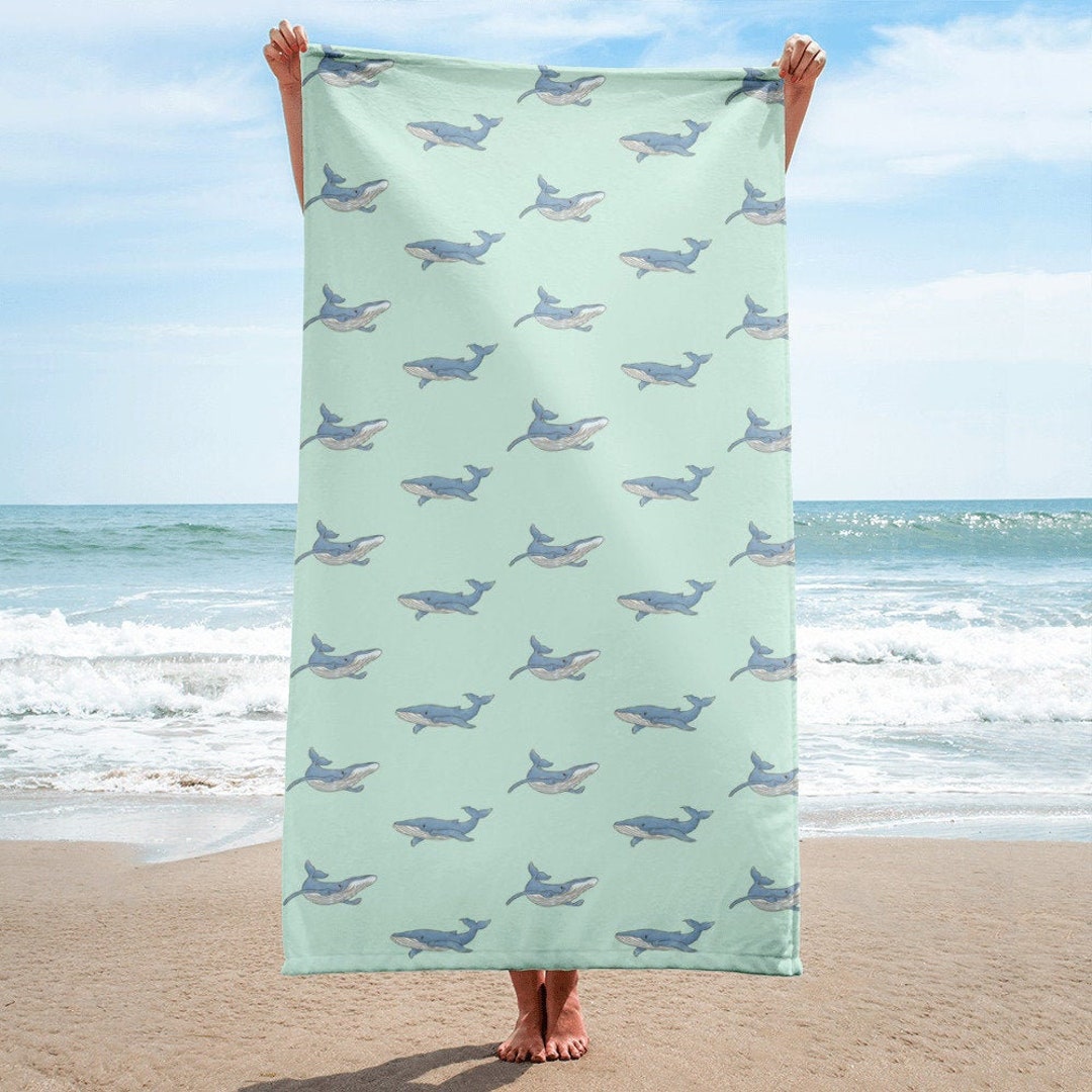 Whale Beach Towel, Bath Towel, Cute Sea Animal Towel, Under the Sea ...