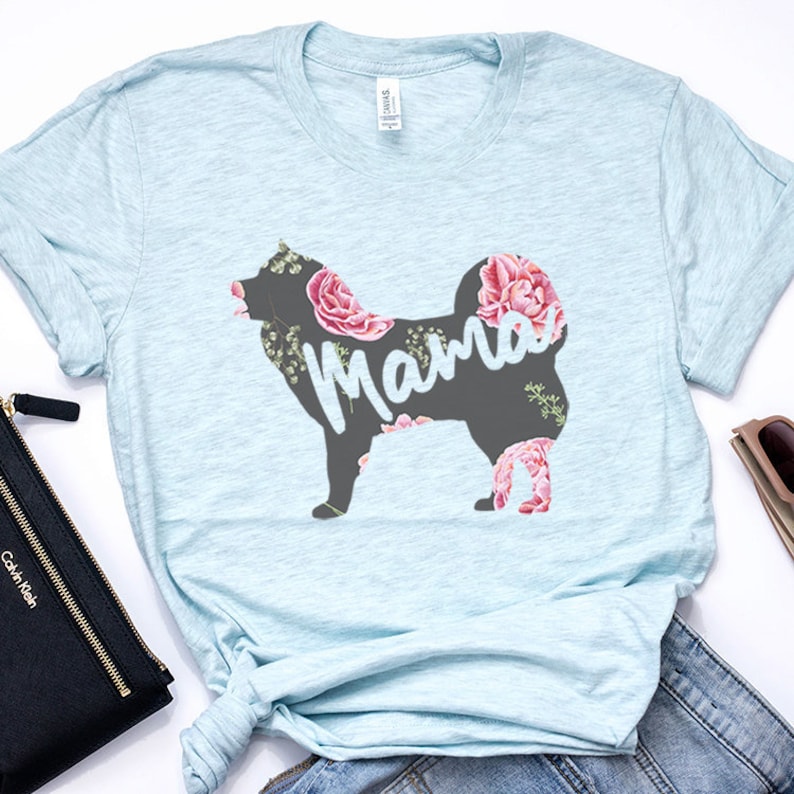 Samoyed Dog Mama T-shirt Dog Mom Tshirt Floral Dog | Etsy