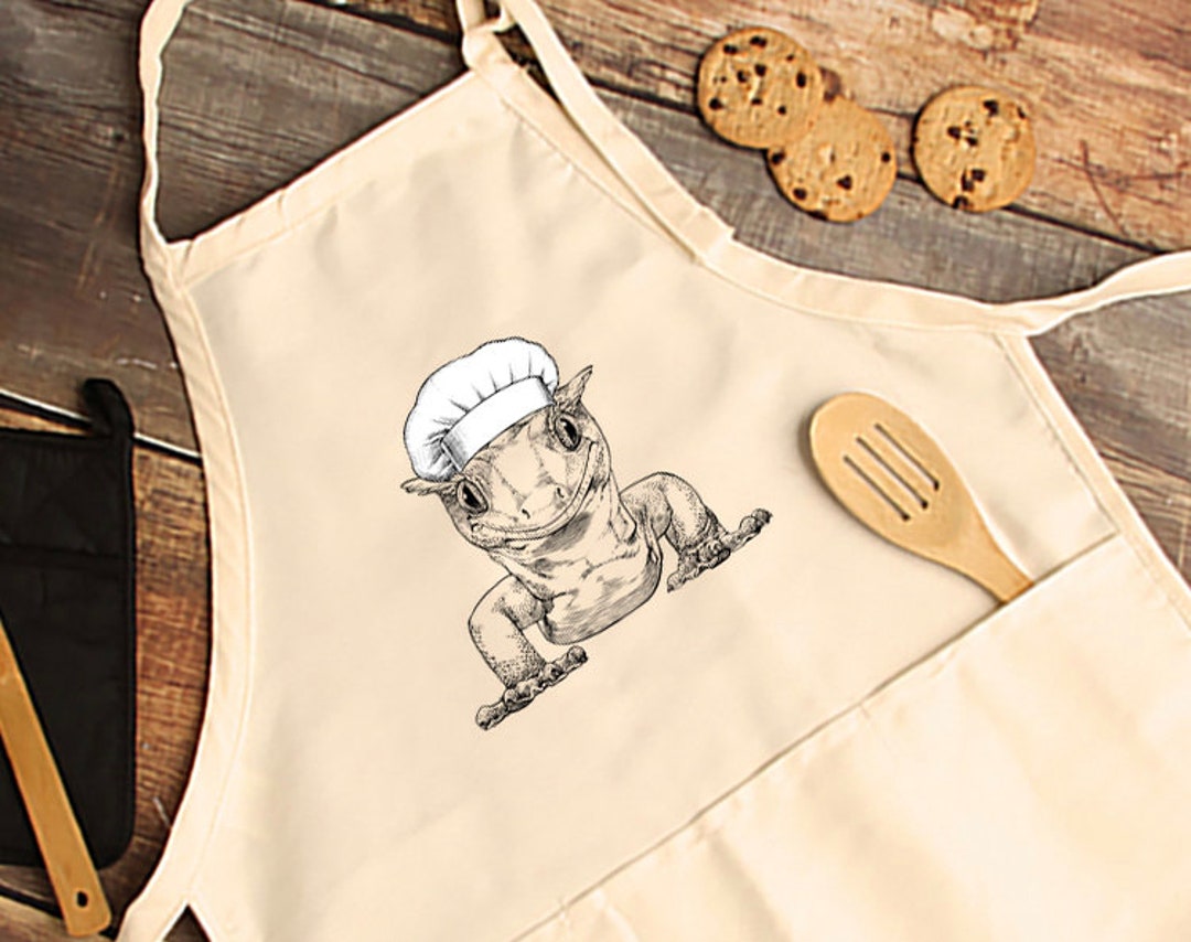 Crested Gecko Apron, Eyelash Gecko Mom Aprons With Pockets, Crestie ...