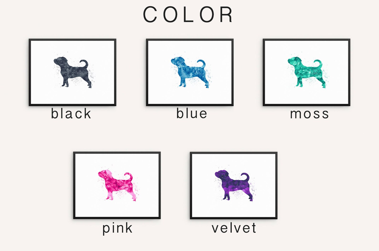 Puggle Watercolor Print Puggle Art Watercolor Dog Wall Art | Etsy