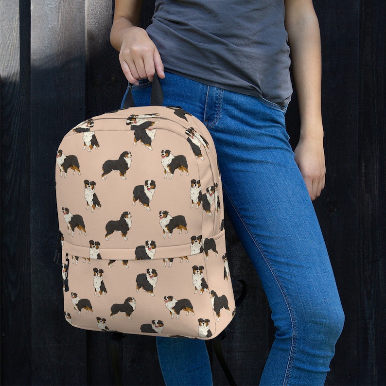 Australian Shepherd Backpack, Aussie Dog Laptop Bag, Women's Travel ...