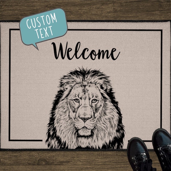 Front Door Mat Lion - Etsy