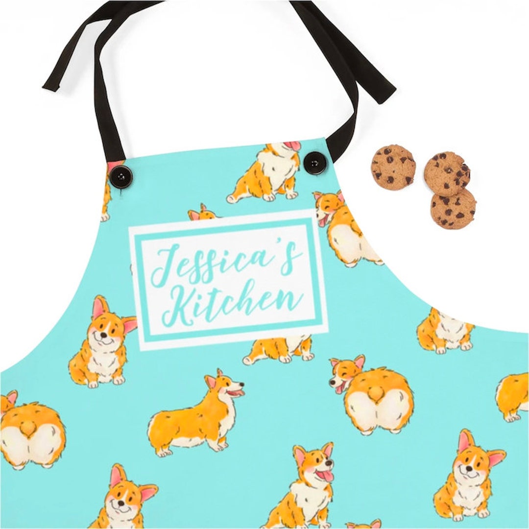 Custom Apron, Corgi Aprons, Dog Personalized Cooking Baking Apron for ...