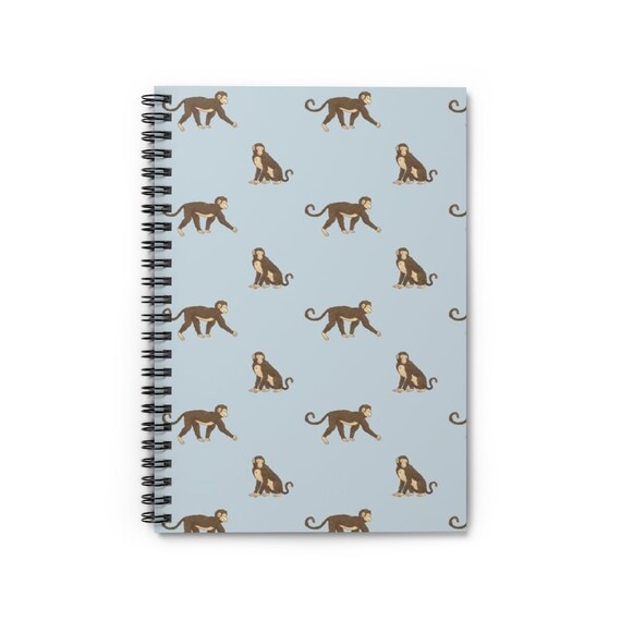 Monkey Notebook Safari Animal Spiral Notebook Cute Notepad - Etsy