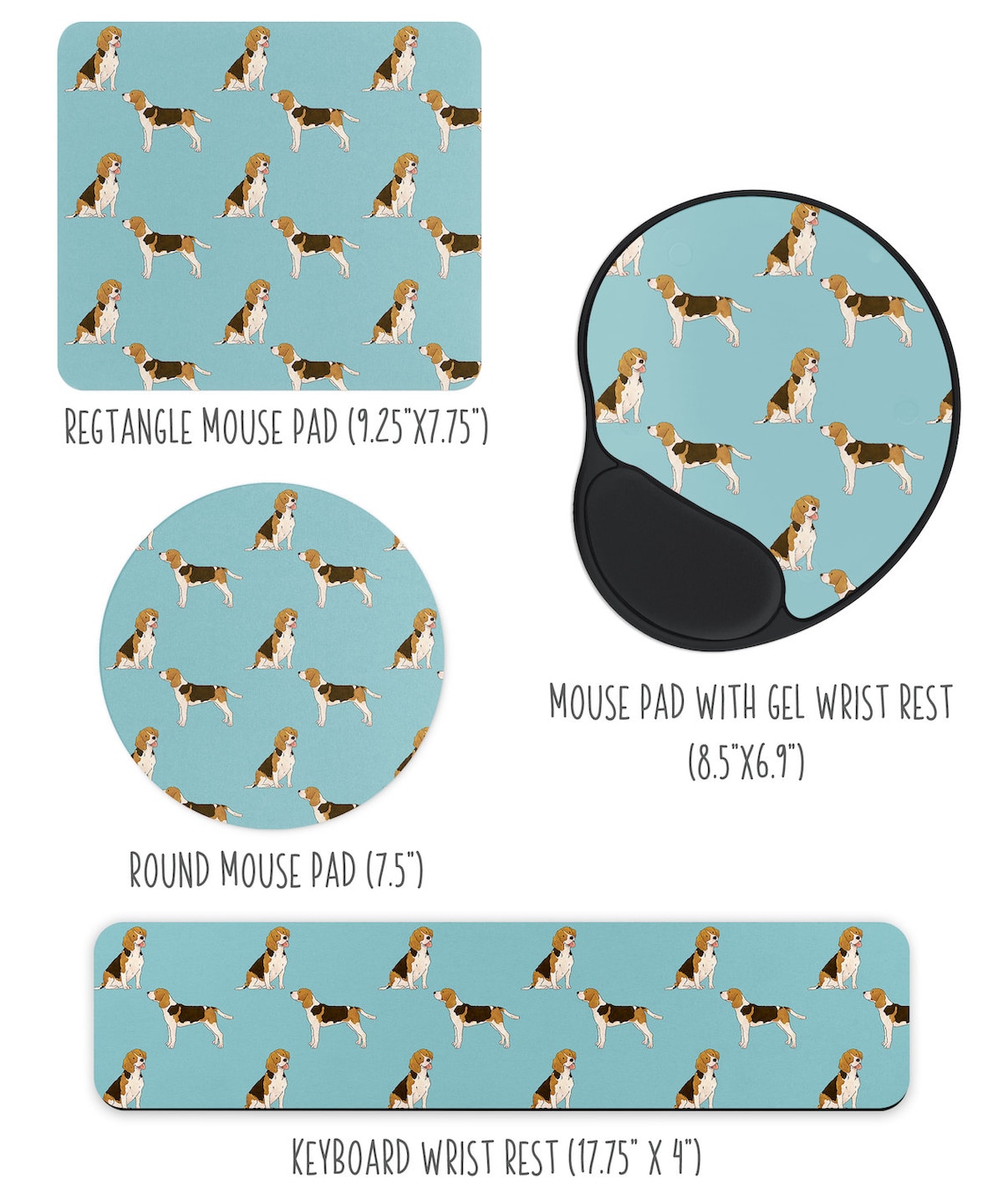 Beagle Large Desk Mat Dog Mousepad Cute Mouse Pad With Wrist | Etsy