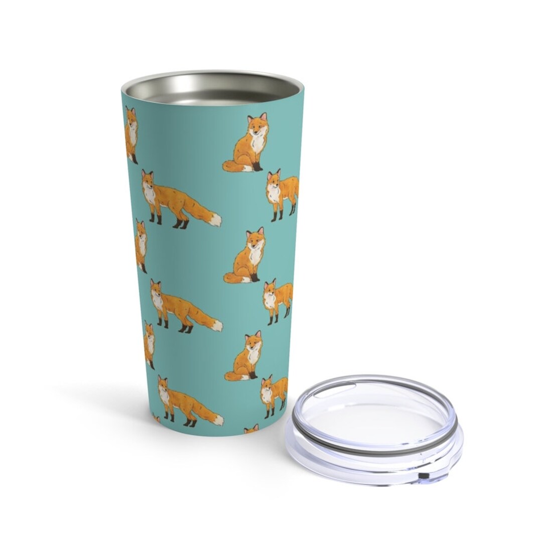 Fox Travel Mug, Woodland Animal Stainless Steel Coffee Tumbler ...