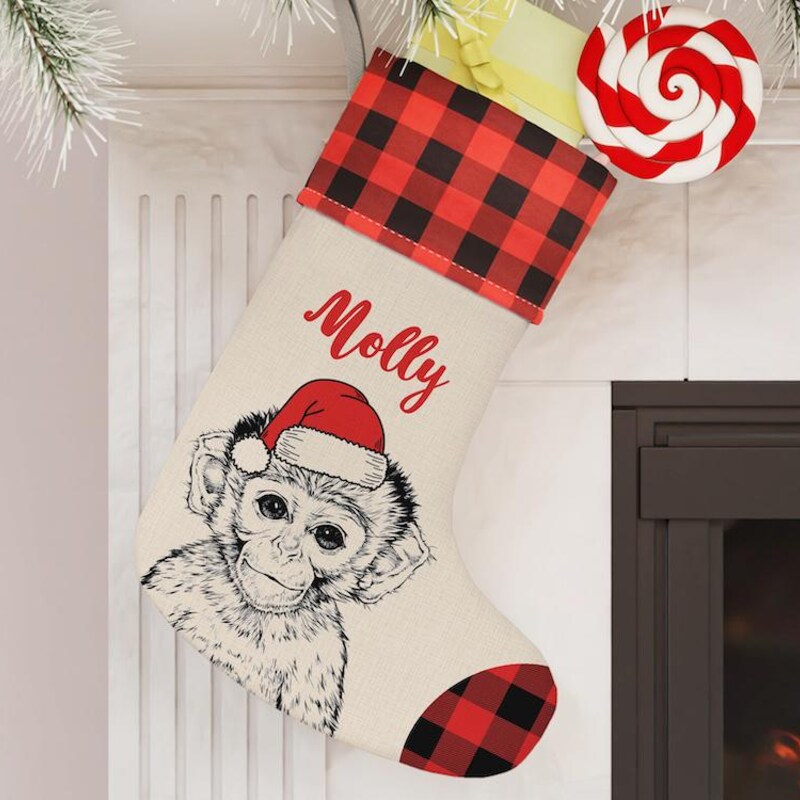 Monkey Stocking Christmas - Etsy