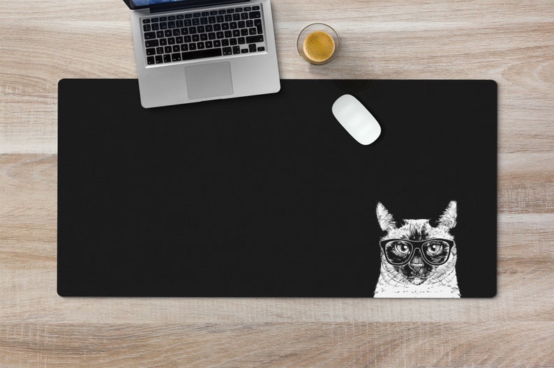 Siamese Cat Large Desk Mat Animal Mousepad Black Desk Pad | Etsy