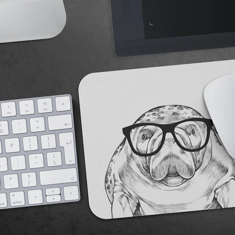 Manatee Mousepad Hipster Nerdy Sea Animal Mouse Pad Nautical | Etsy