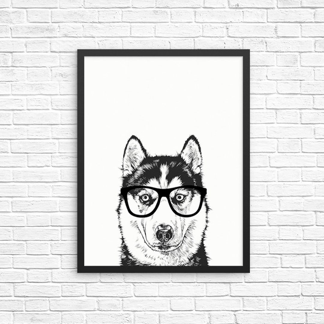 Siberian Husky Wall Art, Husky Print, Husky Dog Decor, Dog Prints, Sign ...