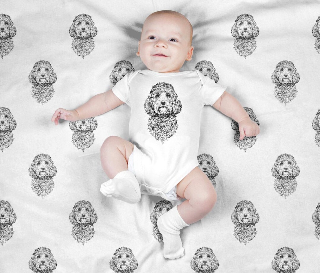 Cockapoo Baby Blanket, Doodle Dog Swaddle Blanket Set, Newborn Photo ...
