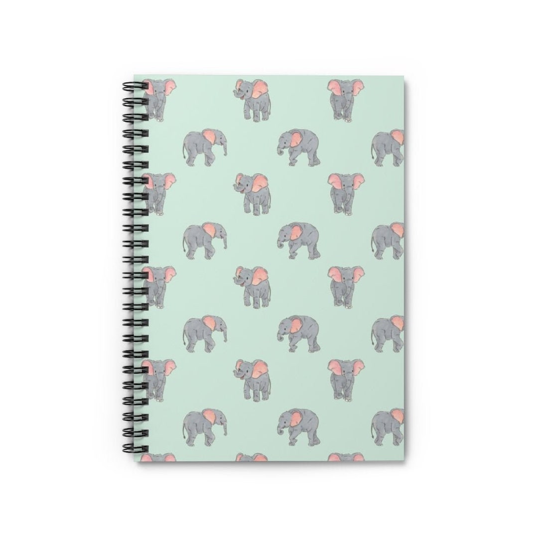 Elephant Notebook, Safari Animal Spiral Notebook, Cute Notepad, Journal ...