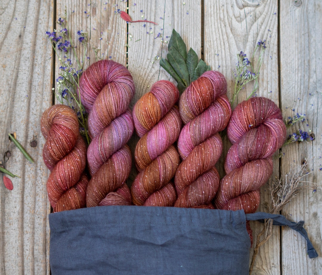 Hand Dyed Merino Lurex Yarn HADAR sock Yarn for Knitting - Etsy