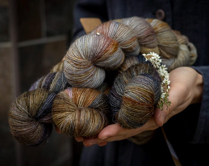Merino Linen Kit,hand Dyed,merino Linen Singles ,4 Skeins in a Set 366 ...