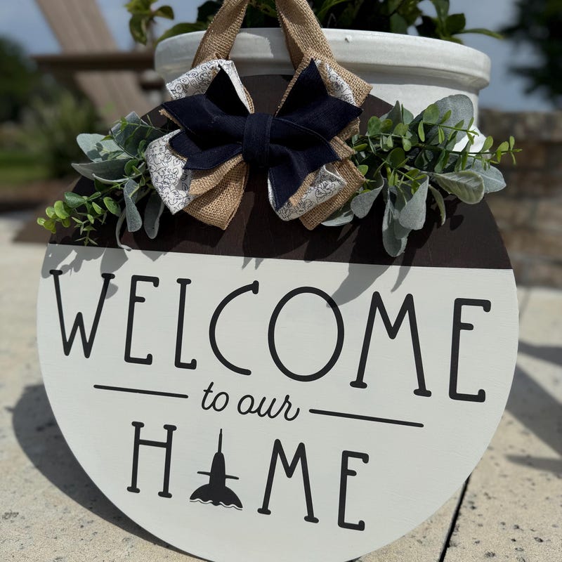 Navy Welcome Home Sign Family - Etsy
