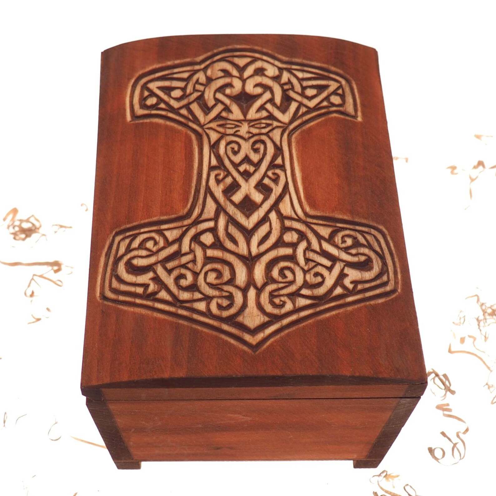 Big Wooden Historical Jewelry Box With Thor Hammer Memorial | Etsy