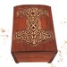 Big Wooden Historical Jewelry Box With Thor Hammer Memorial Box Wooden ...
