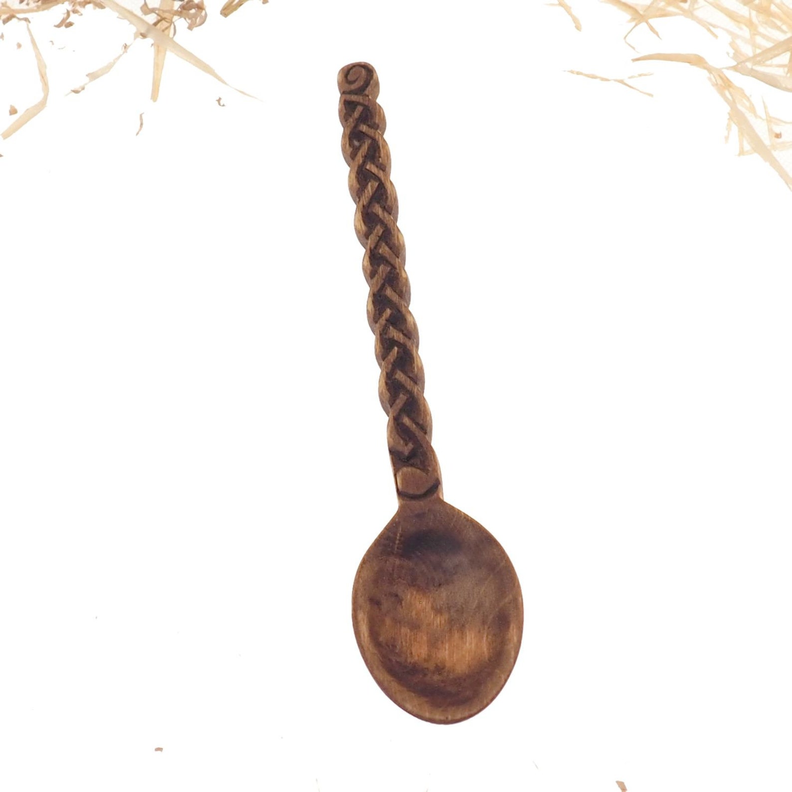 Wooden Hand Carved Spoon Medieval Spoon Viking Patternwood - Etsy