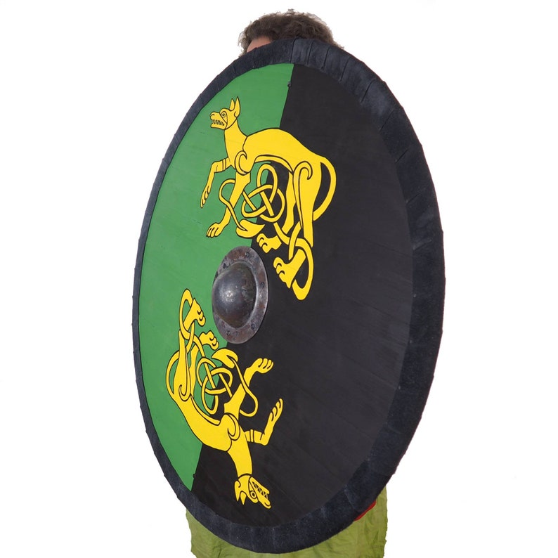 Customized Huge Custom Wolfs Pattern Viking Shield, 36 Inch, Norseman ...