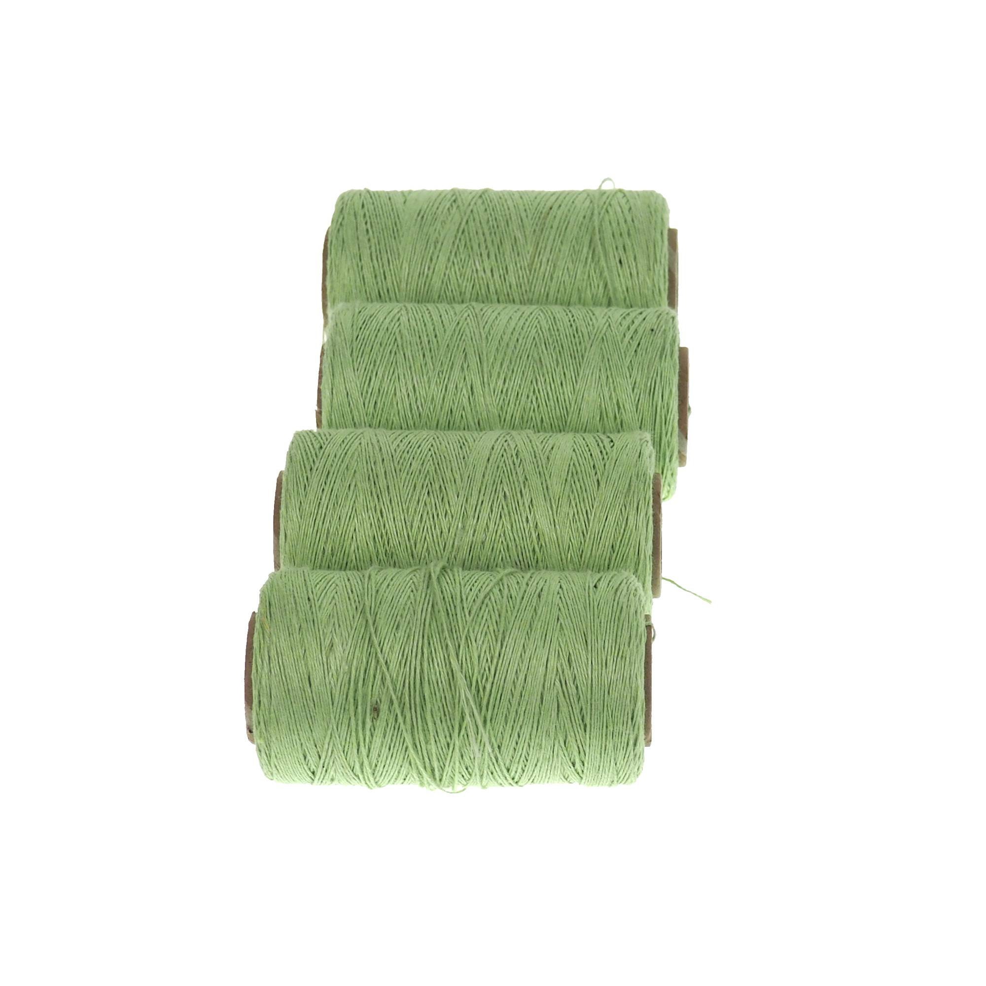 Light green linen thread, unwaxed Linen String ,natural Warp Thread ...