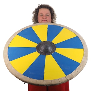 Blue and Yellow Viking Shield Pattern, Norsman Shield, Wall Decor, Larp ...