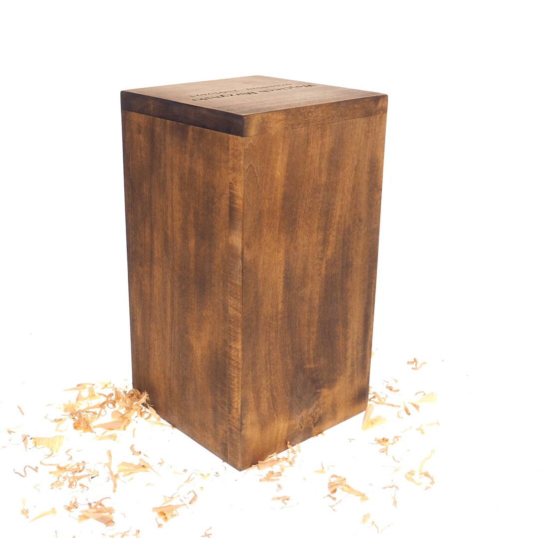 Simple Tall Wood Urn, for Human Ashes, Memorial Box, Carved Keepsake ...