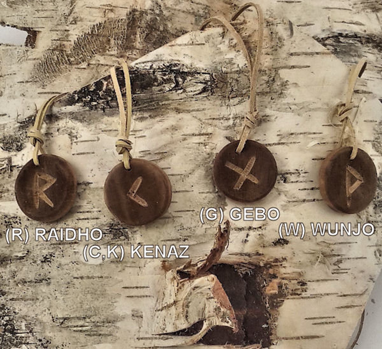 Rune Necklace Rune Pendant Rune Jewelry Wood Jewelry - Etsy